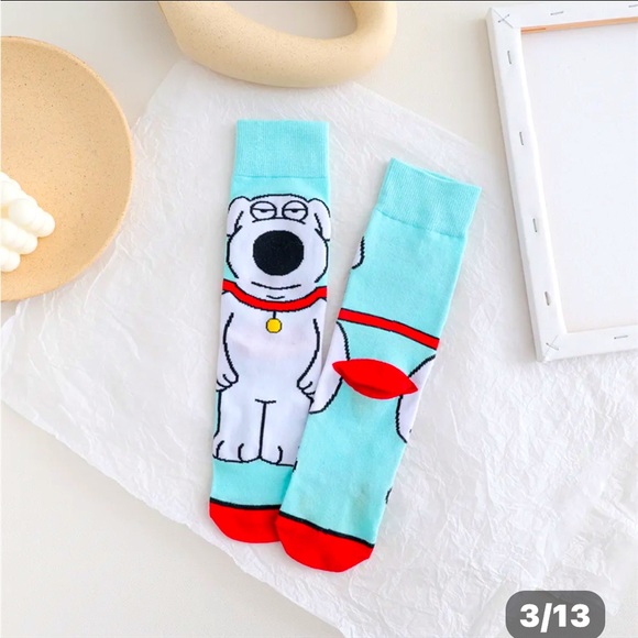 Underwear & Socks | Family Guy Brian Cartoon Crew Socks New | Poshmark